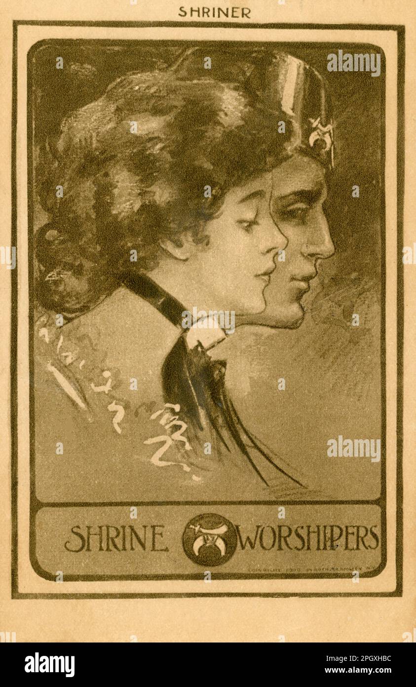 Masonic Postcard. Shrine Worshipers Stock Photo - Alamy