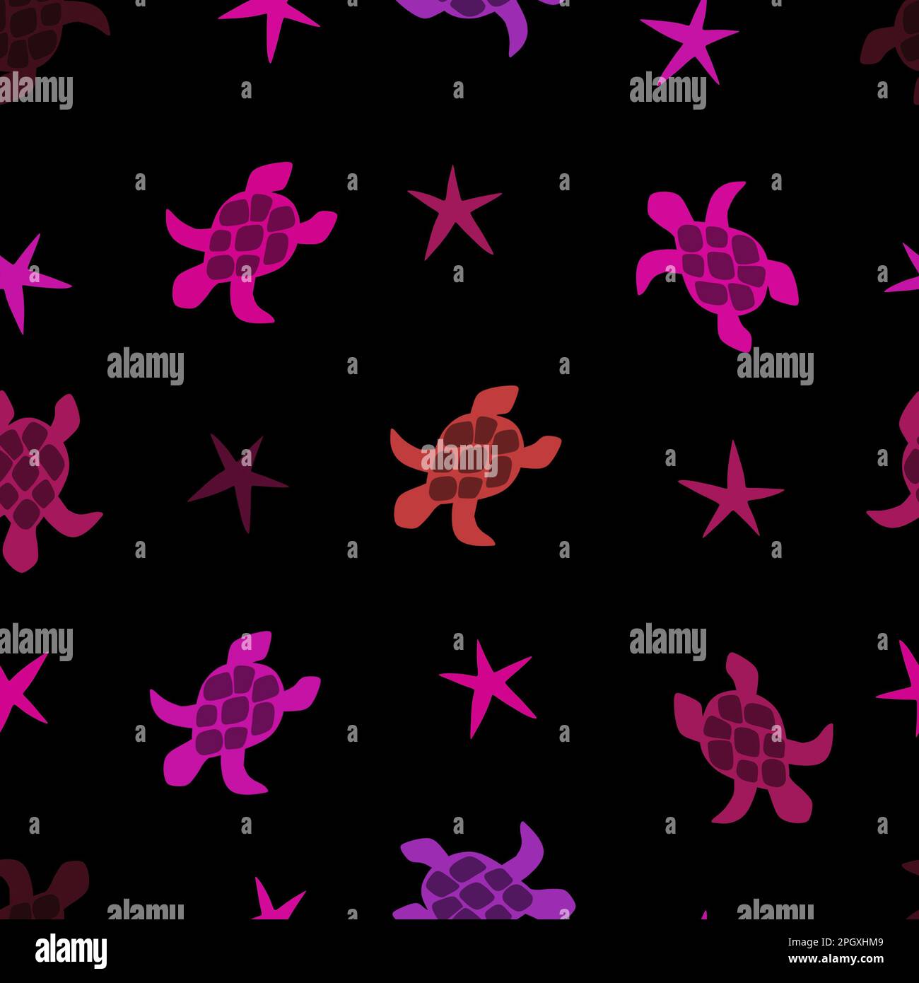 Animals cartoon seamless turtle and water ocean waves pattern for ...