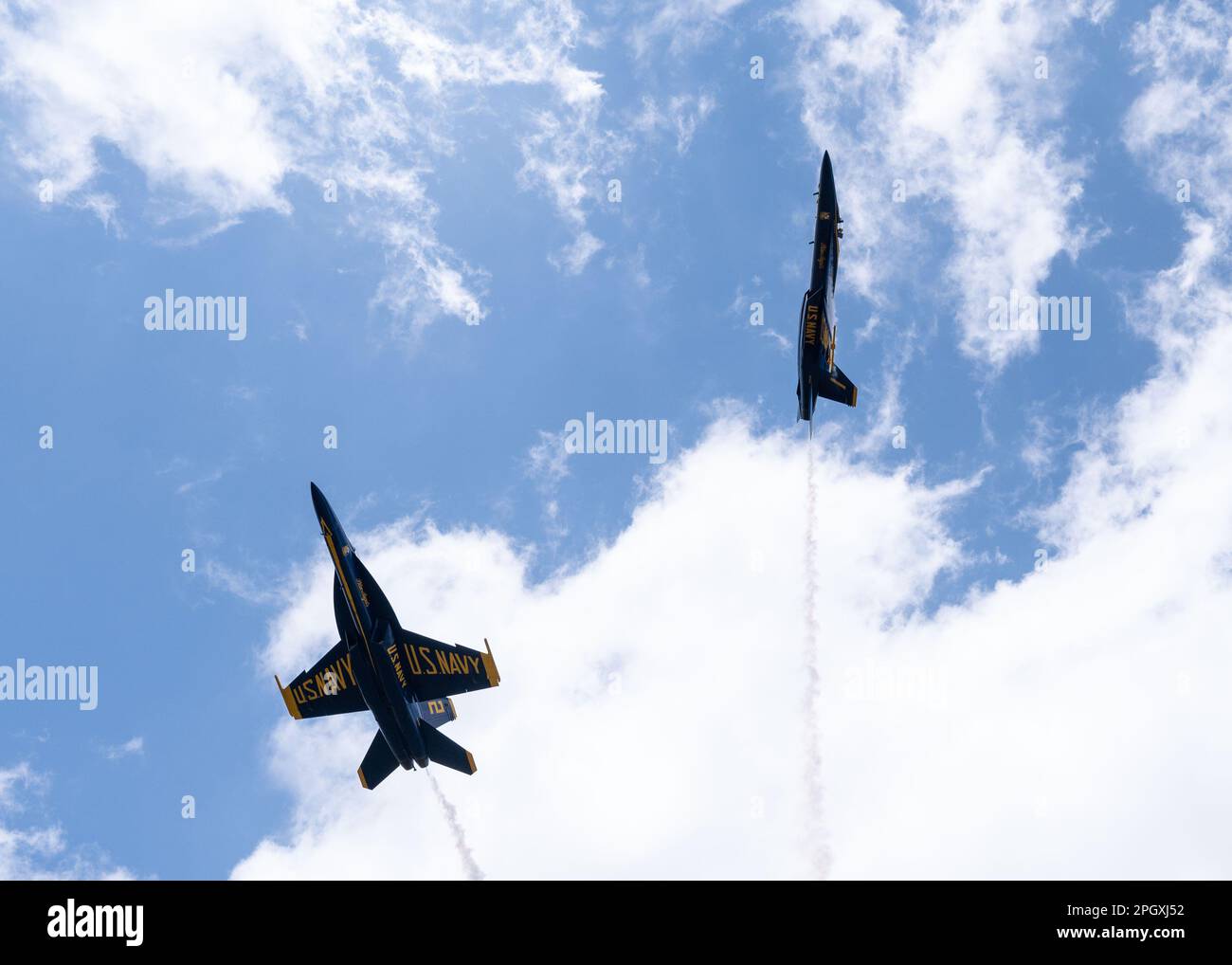 U.S. Navy Flight Demonstration Team, the Blue Angels, perform an aerial ...