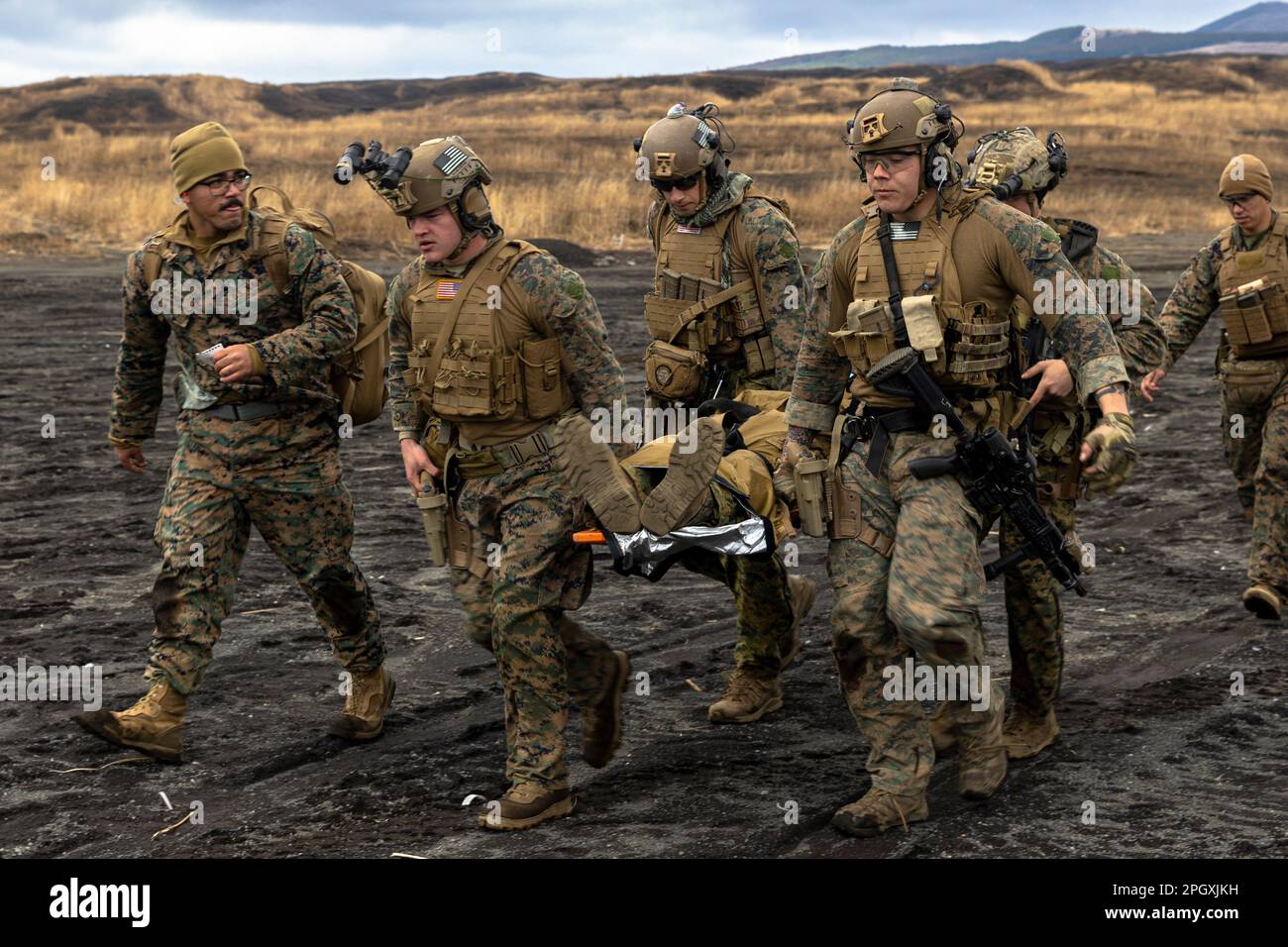 U.S. Marines and U.S. Navy Corpsman, with 4th Marine Reconnaissance ...