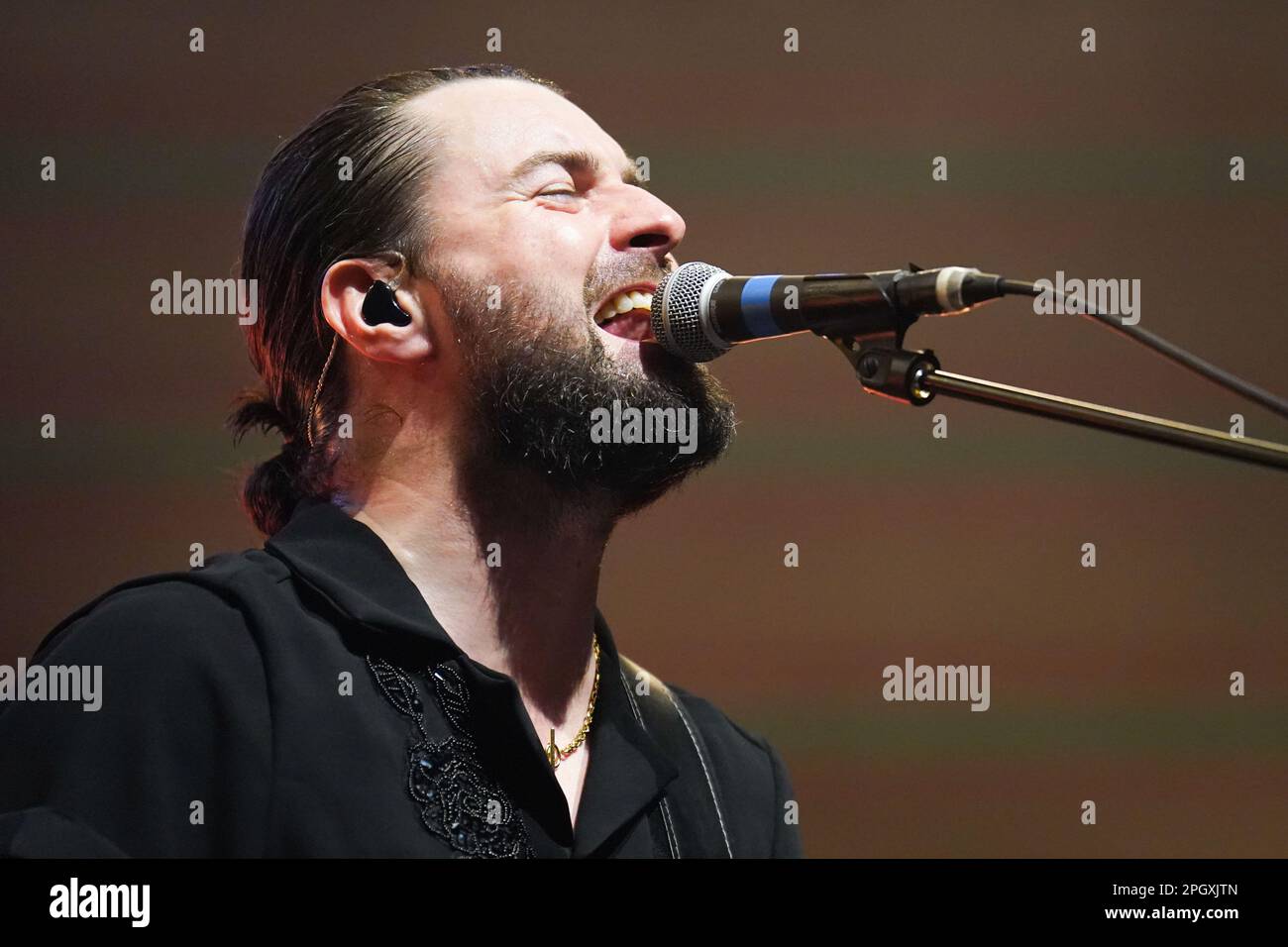 Liam Fray of the Courteeners on stage during the Teenage Cancer Trust ...