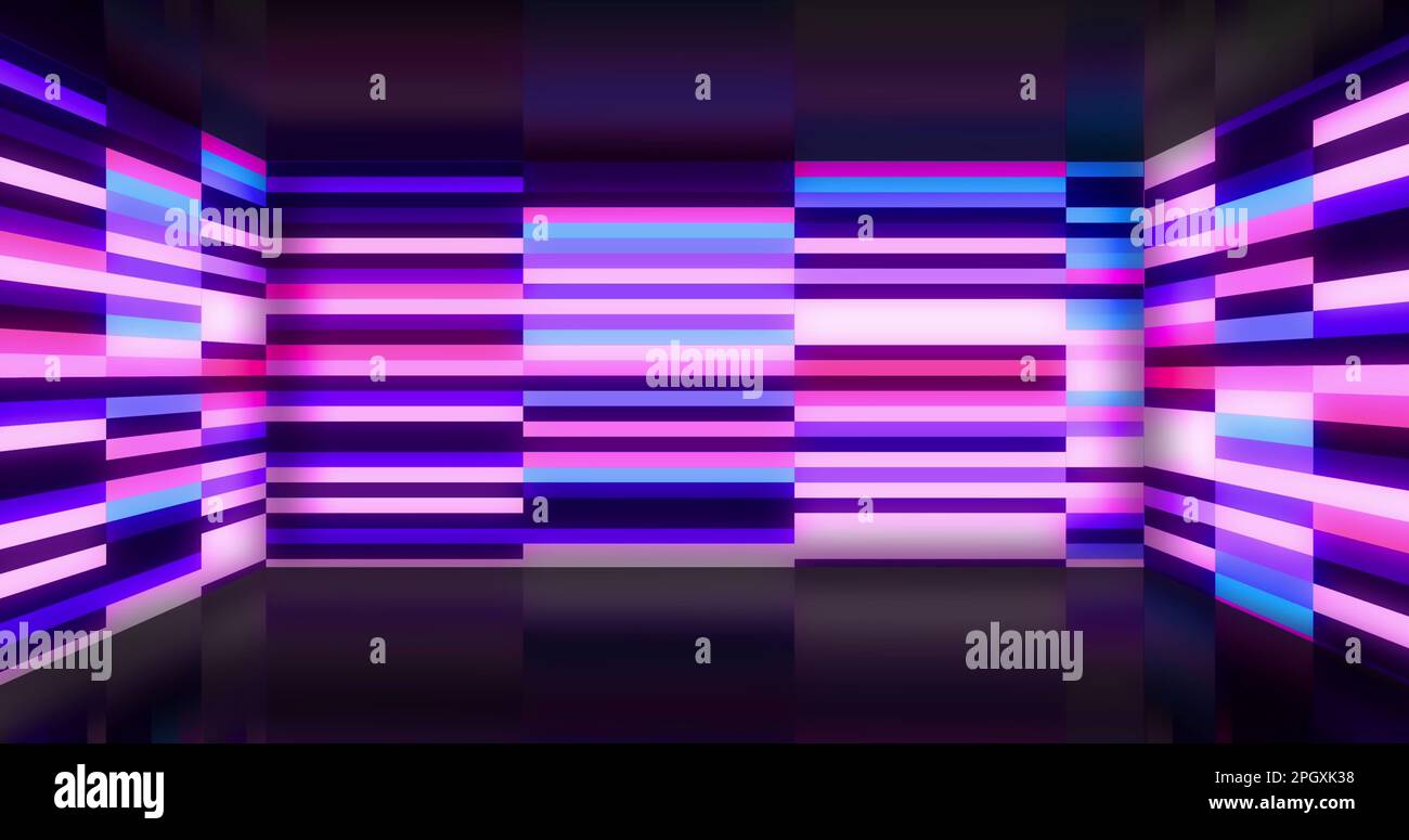 Composition of neon columns on black background Stock Photo - Alamy