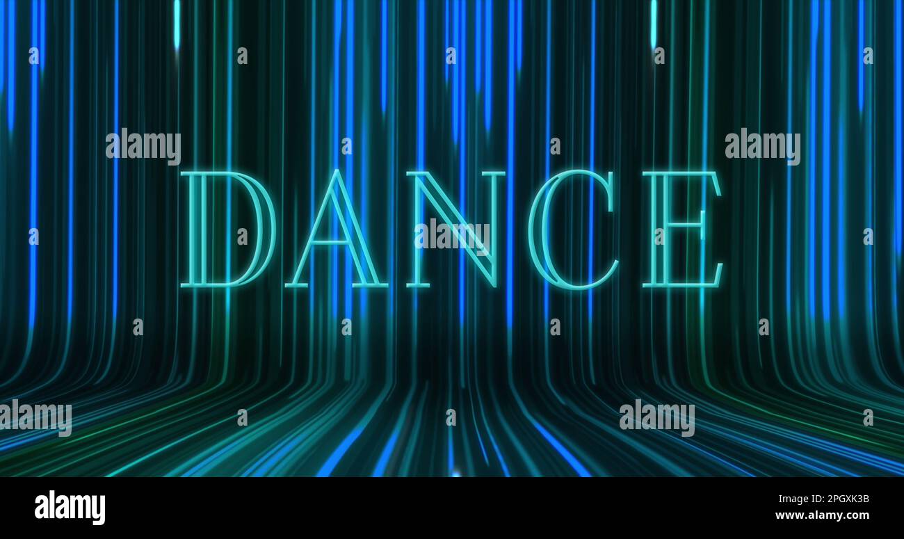 Image of dance text over light trails on black background Stock Photo ...