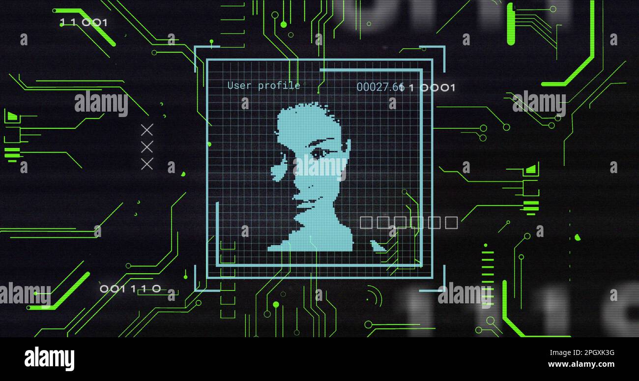 Image of biometric photo and data processing Stock Photo - Alamy