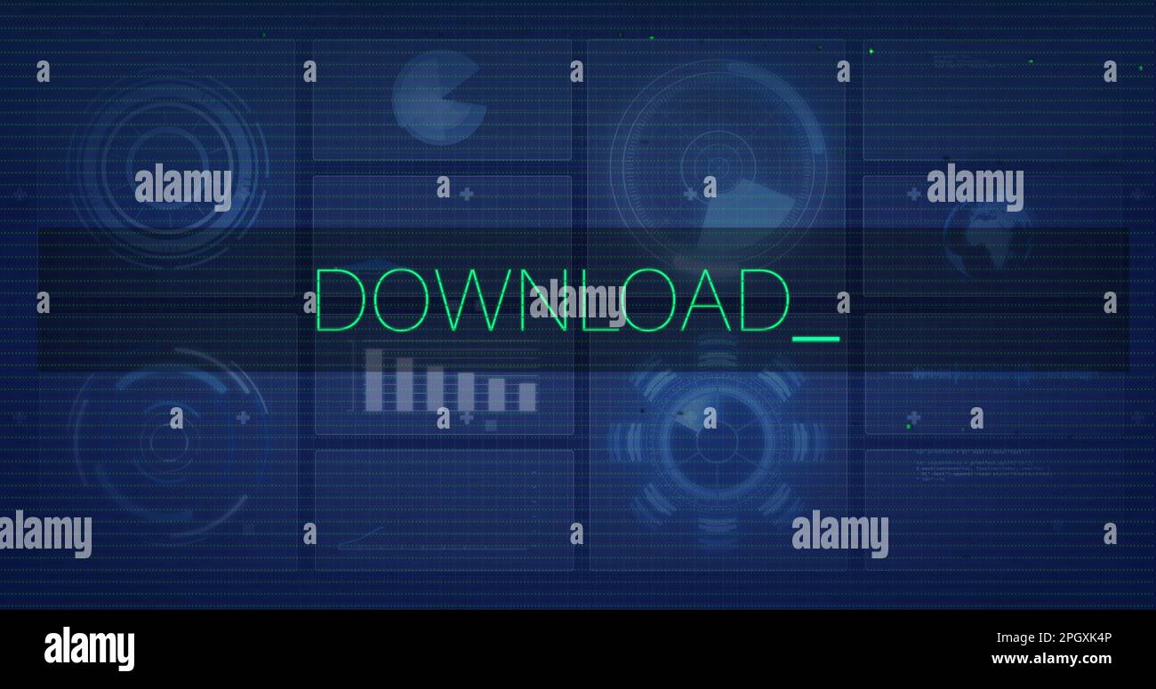 Image of download text, circuit board and data processing Stock Photo ...