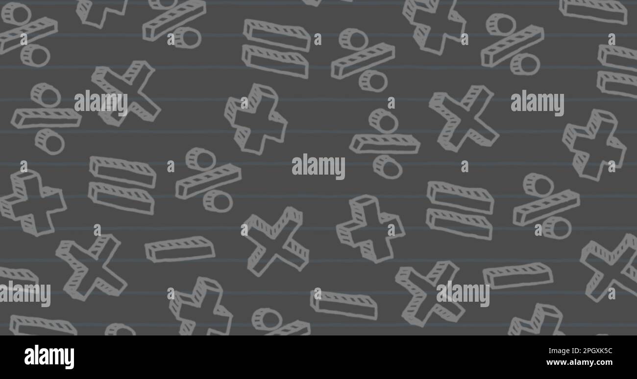 Image of mathematical symbols on grey background Stock Photo - Alamy