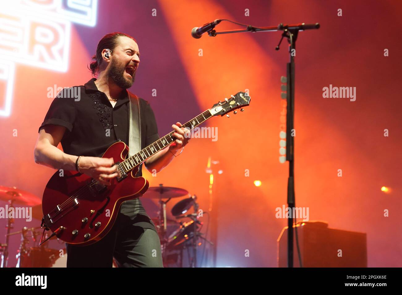 Liam Fray of the Courteeners on stage during the Teenage Cancer Trust ...