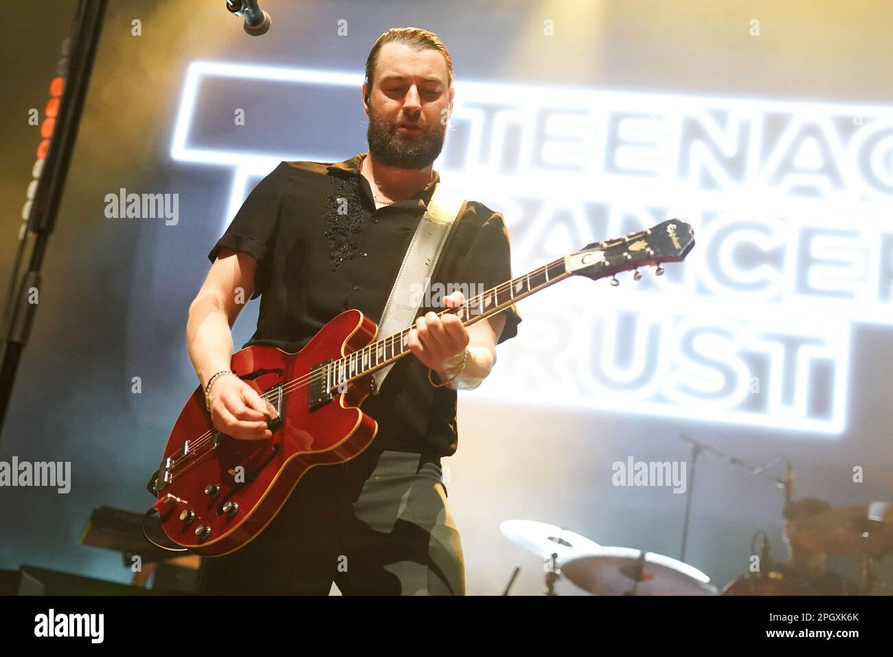 Liam Fray of the Courteeners on stage during the Teenage Cancer Trust ...