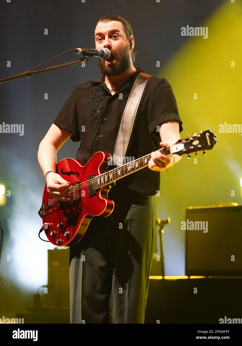 Liam Fray of the Courteeners on stage during the Teenage Cancer Trust ...