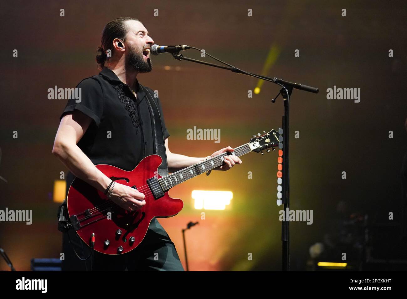 Liam Fray of the Courteeners on stage during the Teenage Cancer Trust ...