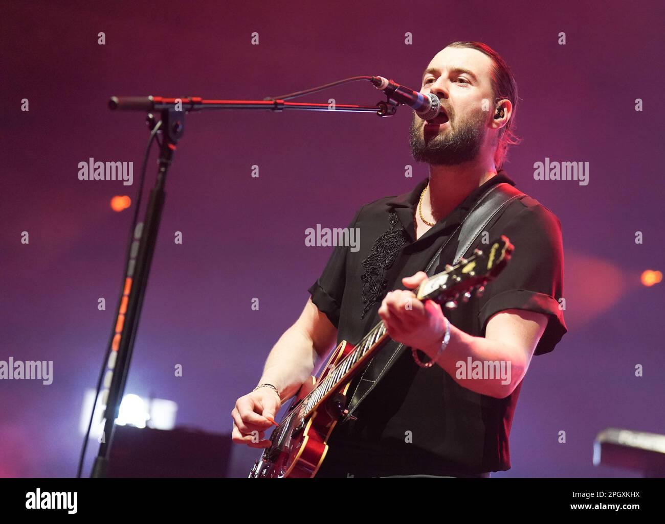 Liam Fray of the Courteeners on stage during the Teenage Cancer Trust ...