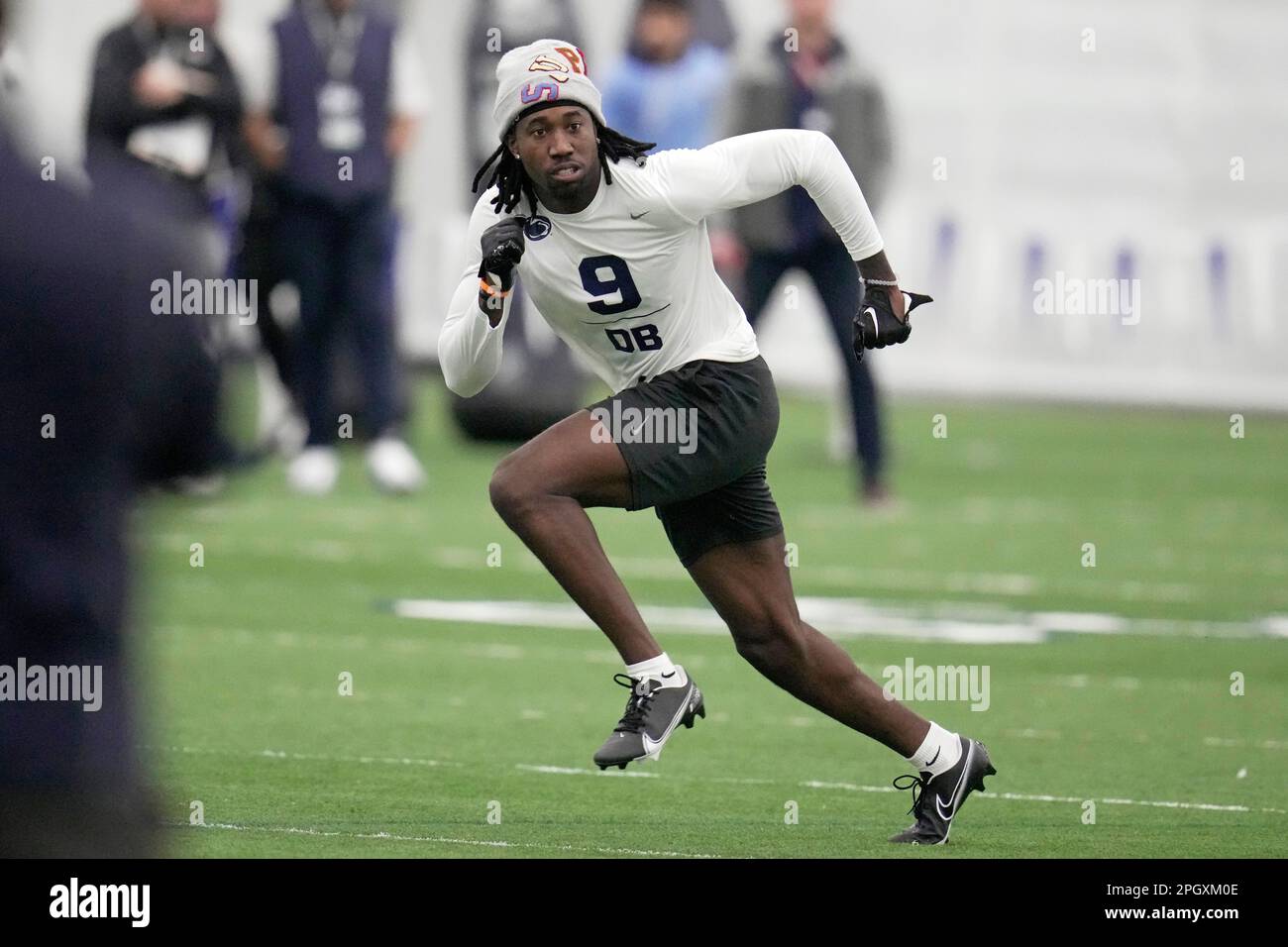 Defensive back Joey Porter Jr. runs a drill during Penn State's ...