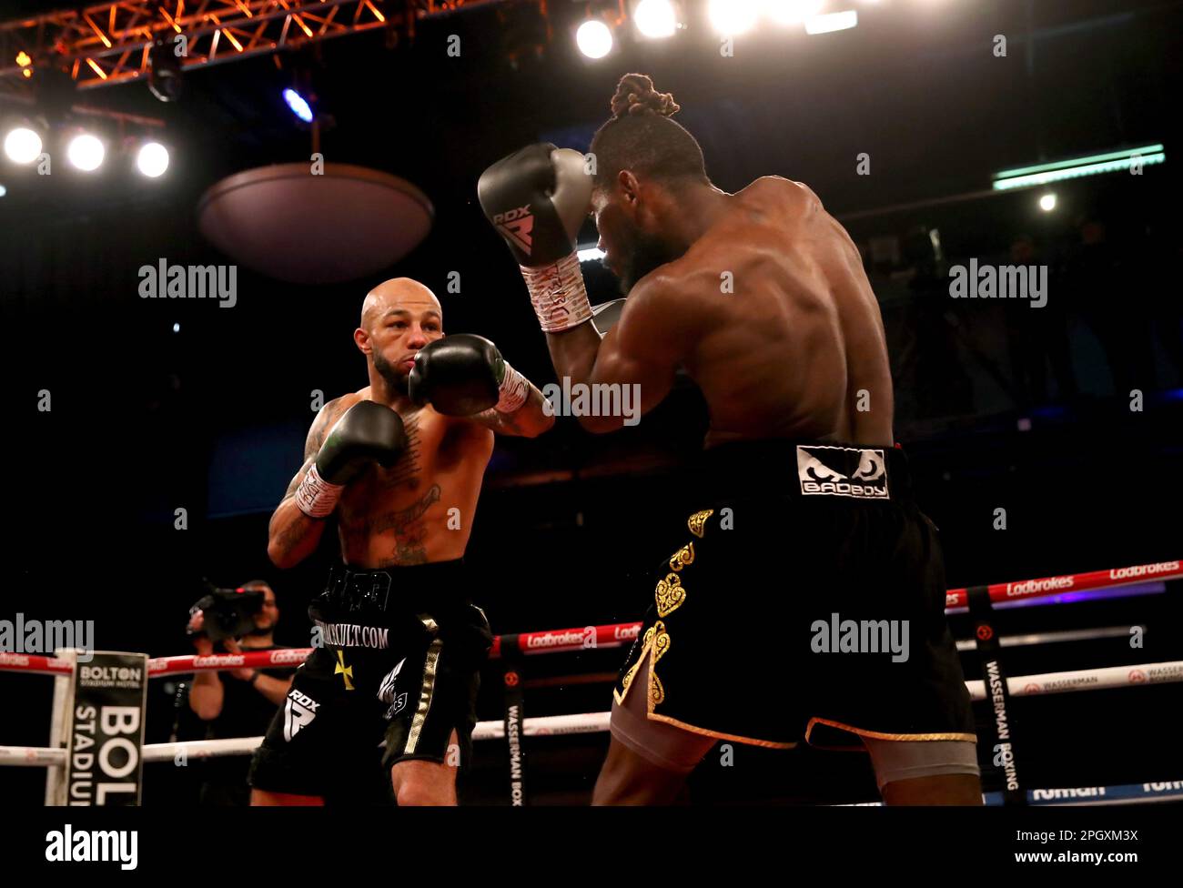 Lyndon Arthur (left) and Boris Crighton in action during their Light ...