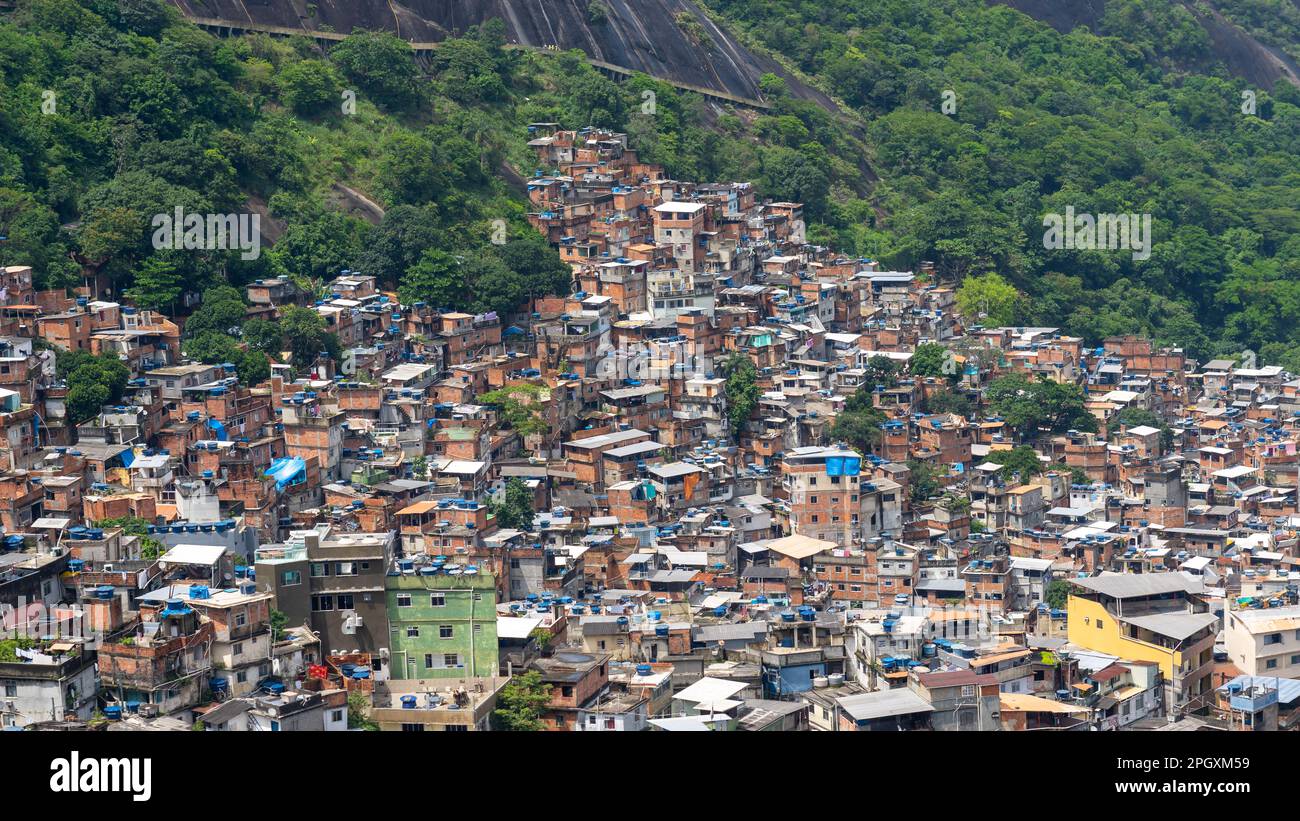 Rio de Janeiro, Brazil - January 11, 2023: View of Rocinha, the largest ...
