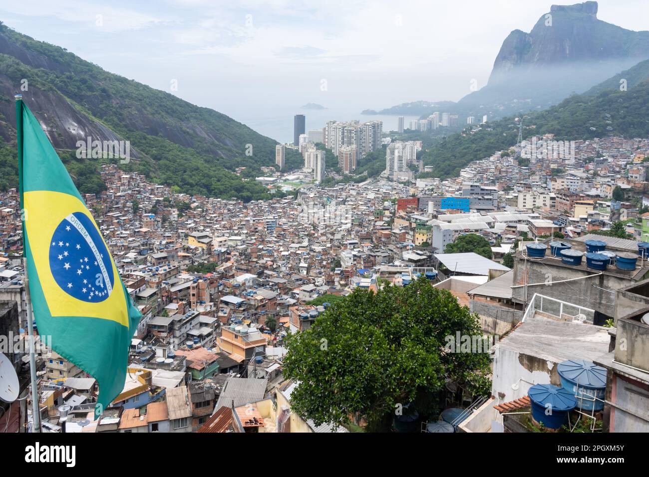 Rio de Janeiro, Brazil - January 11, 2023: View of Rocinha with ...