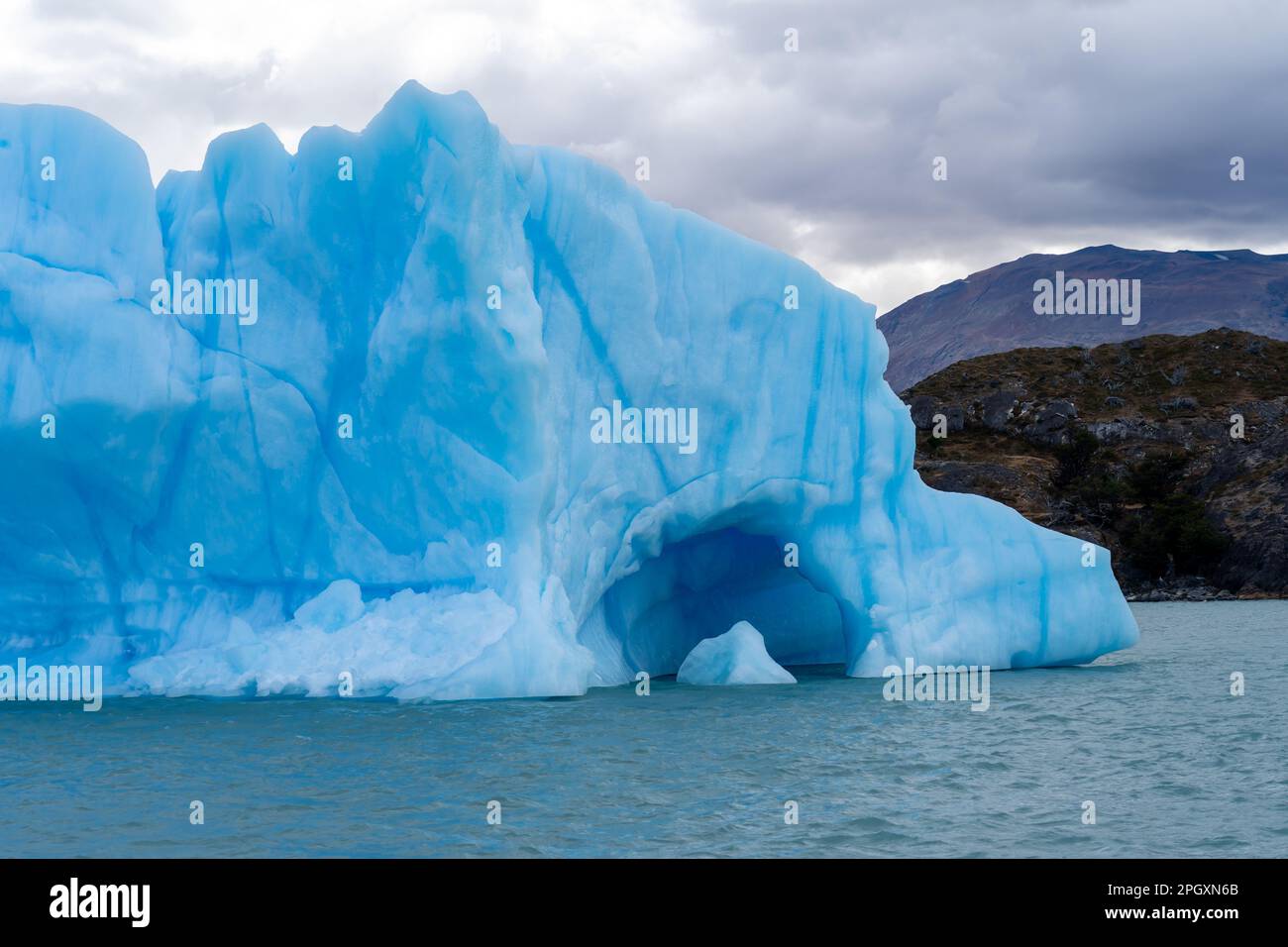A large iceberg floating on the water near Upsala glacier, Santa Cruz ...