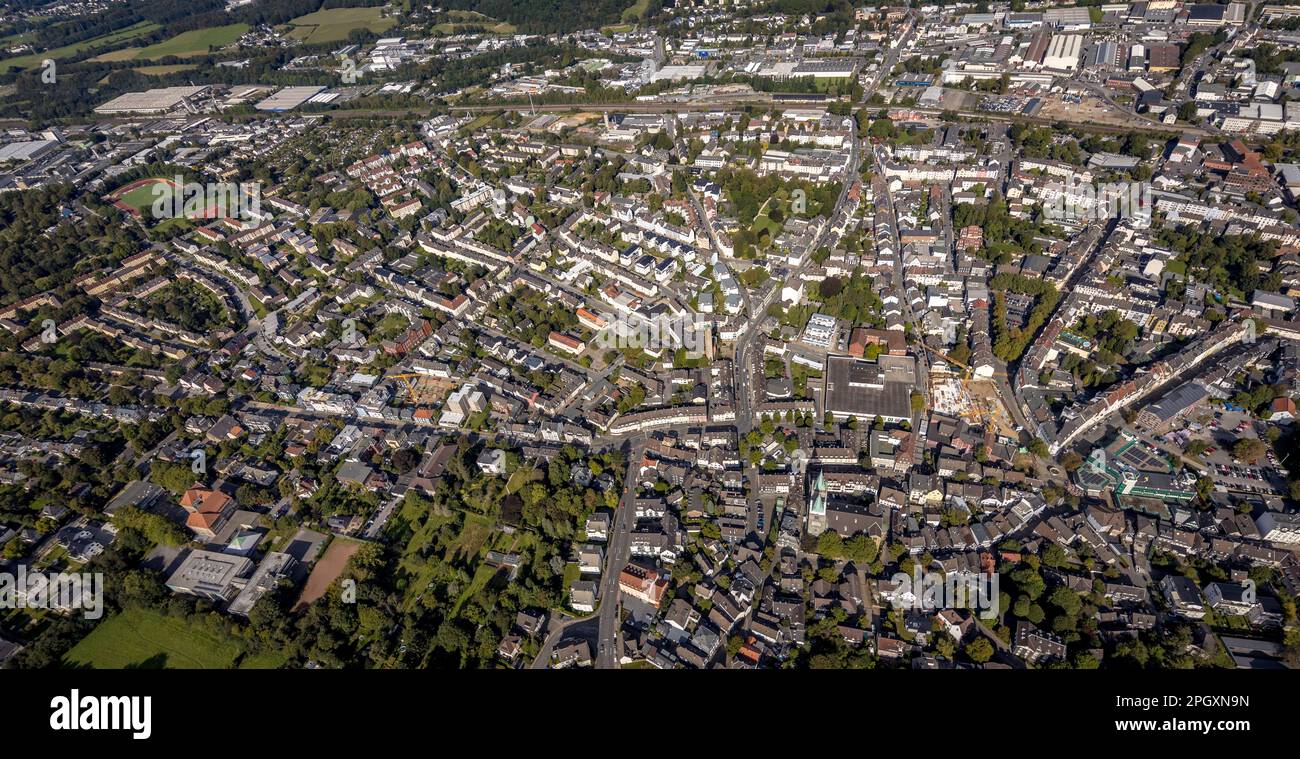 Aerial view, city center in Schwelm, Ruhr area, North Rhine-Westphalia ...