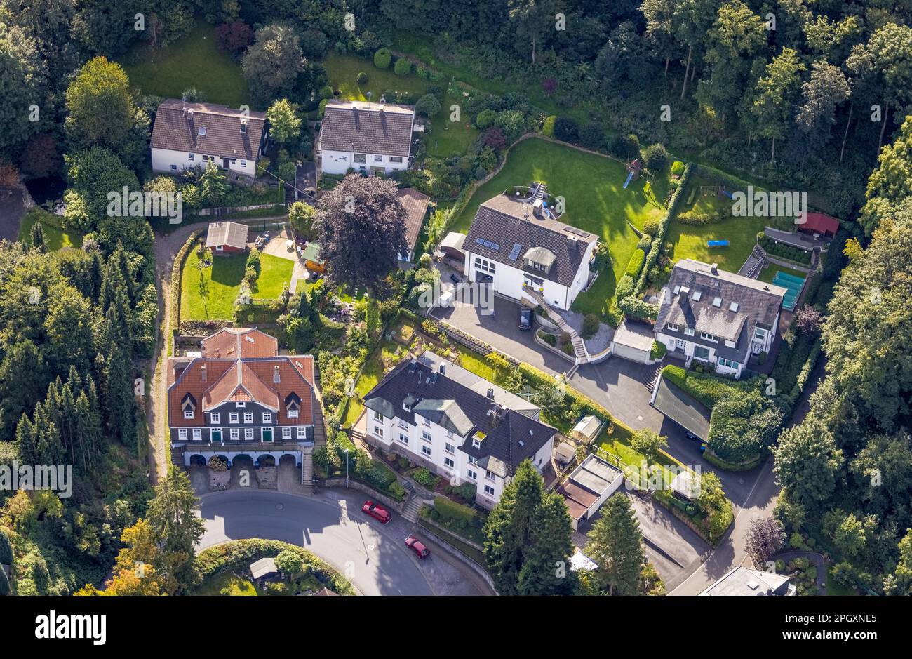 Aerial view, hotel Haus am Weinberg building monument and housing ...