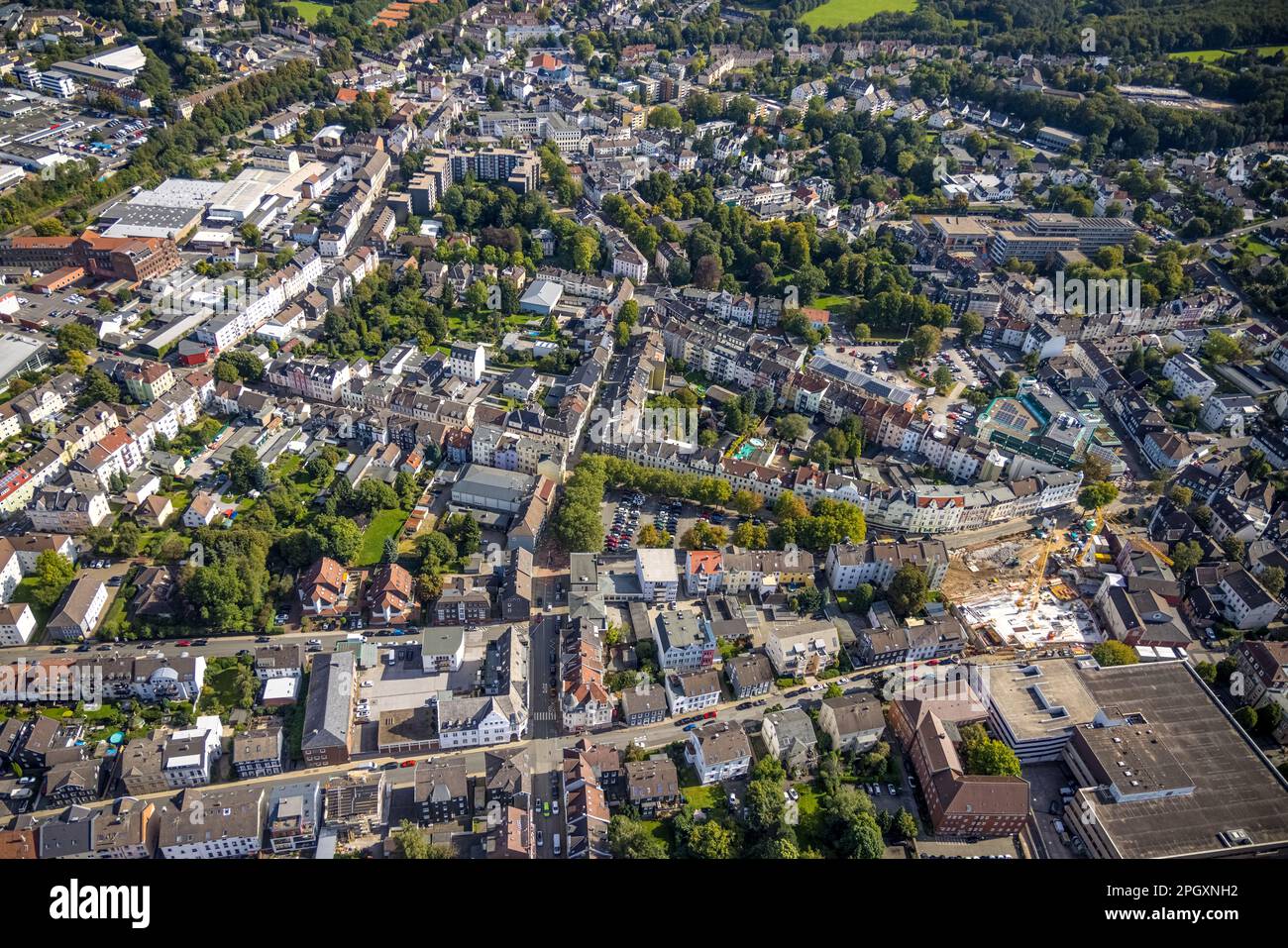 Aerial view, city view in Schwelm, Ruhr area, North Rhine-Westphalia ...