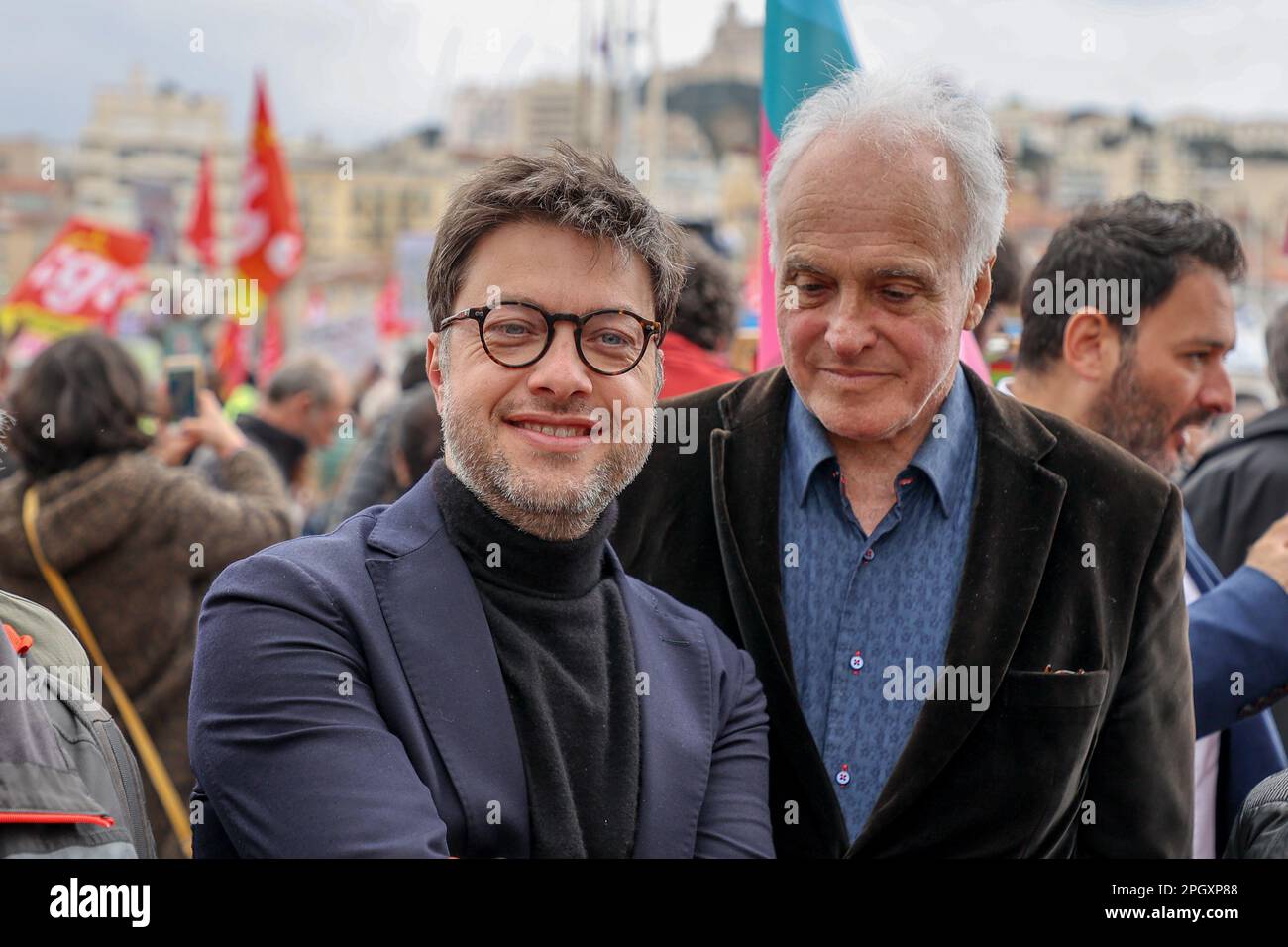Marseille, France. 23rd Mar, 2023. Mayor of Marseille, Benoit Payan ...