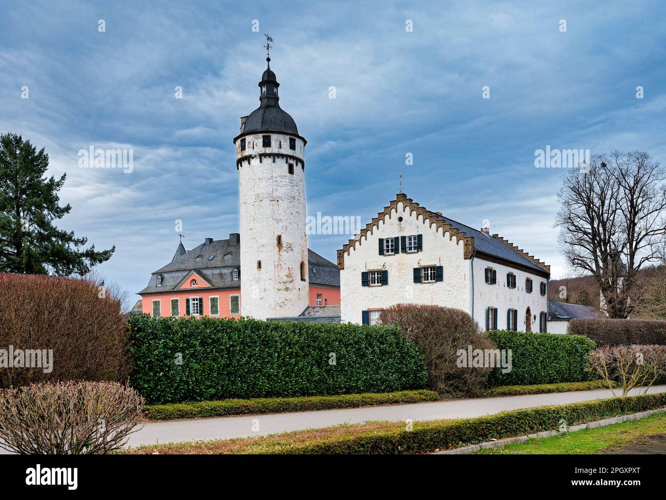 the medieval zievel castle in the north eifel region Stock Photo - Alamy