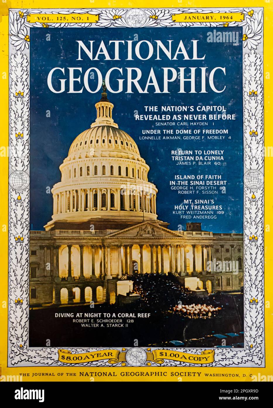 National Geographic magazine cover January 1964 Stock Photo - Alamy