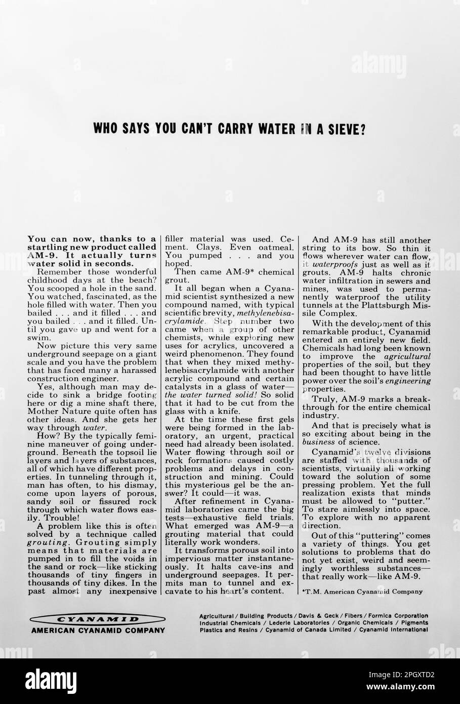 American Cyanamid Pharmaceutical company advert in a Natgeo magazine ...