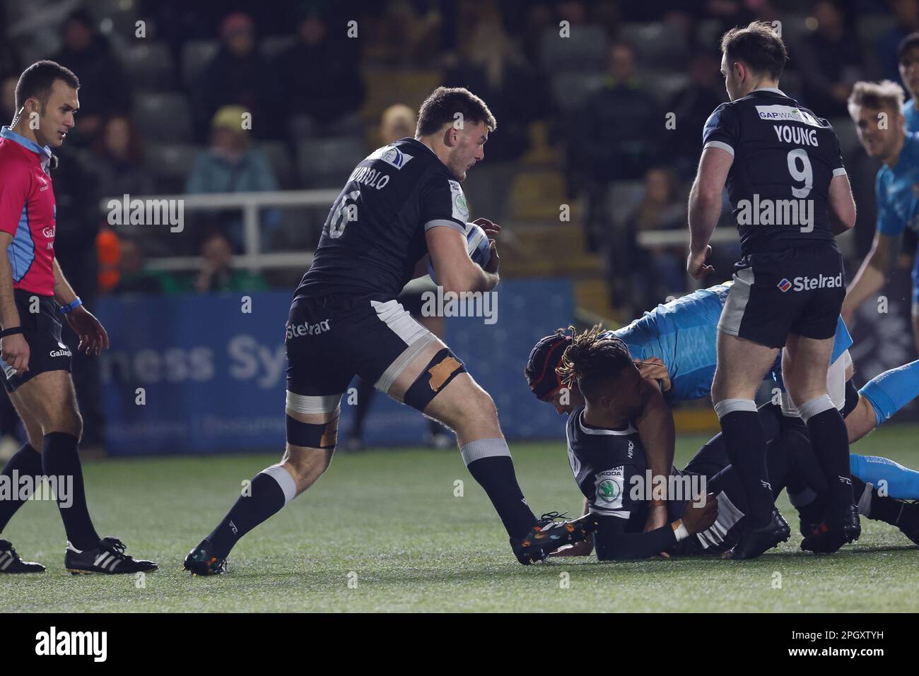 Pedro Rubiolo of Newcastle Falcons in action during the Gallagher ...