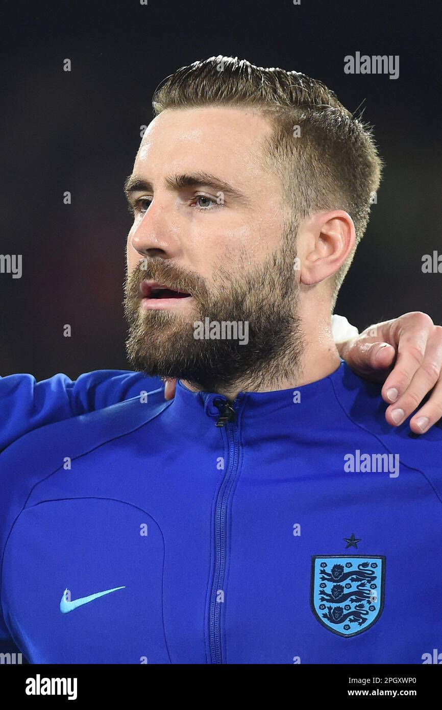 Naples, Italy. 23 Mar, 2023. Luke Shaw of England during the Euro 2024 ...