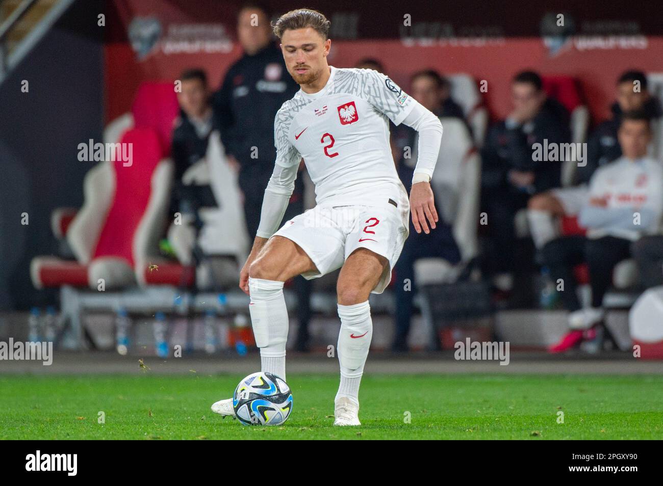 Prague, Czechia. 24th Mar, 2023. Matty Cash of Poland during the UEFA ...