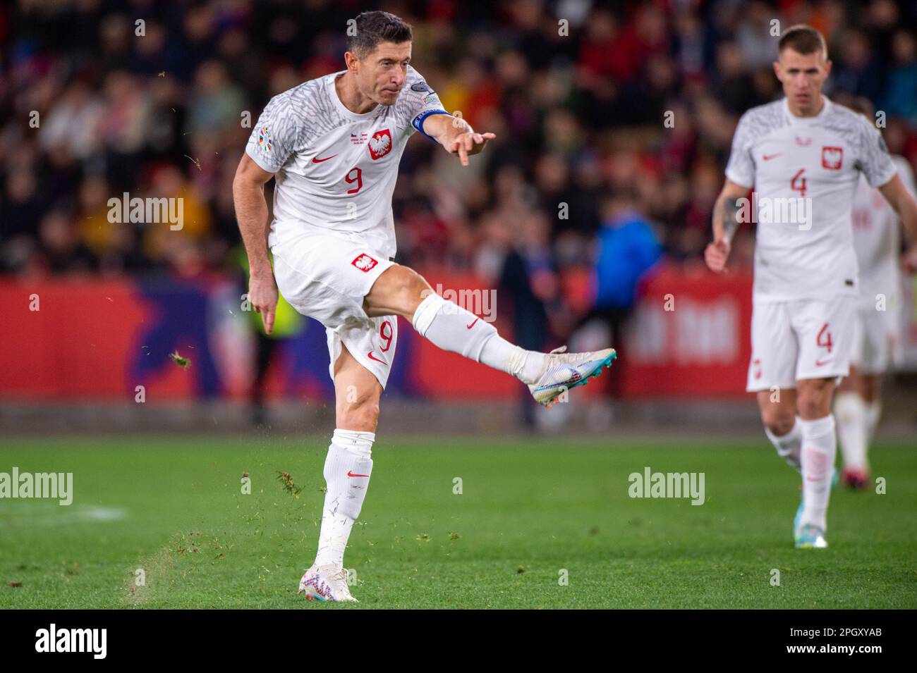 Prague, Czechia. 24th Mar, 2023. Robert Lewandowski of Poland in action ...