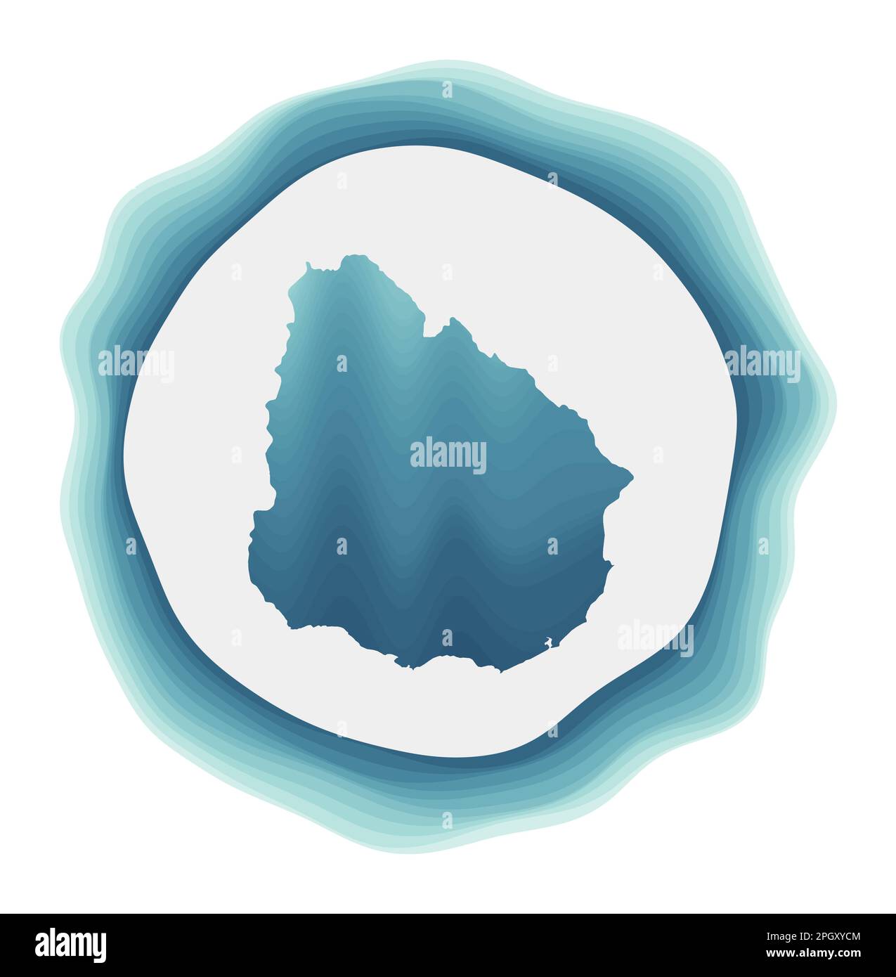 Uruguay logo. Badge of the country. Layered circular sign around ...