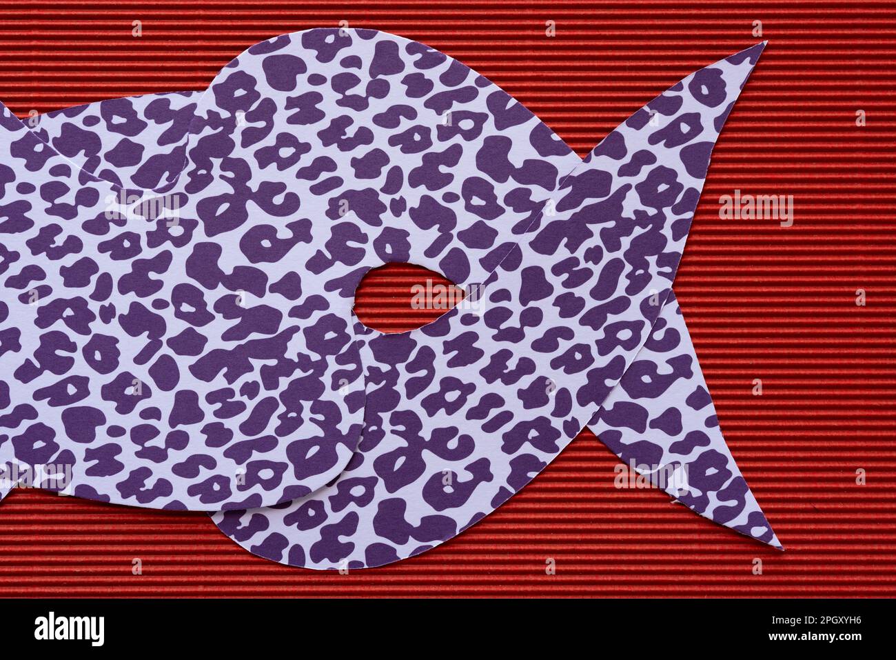 decorative paper with spots on red corrugated paper background Stock ...