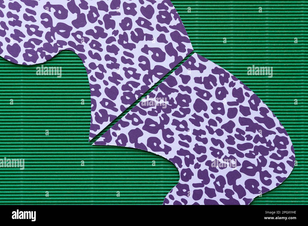 decorative paper with spots on green corrugated paper background Stock ...