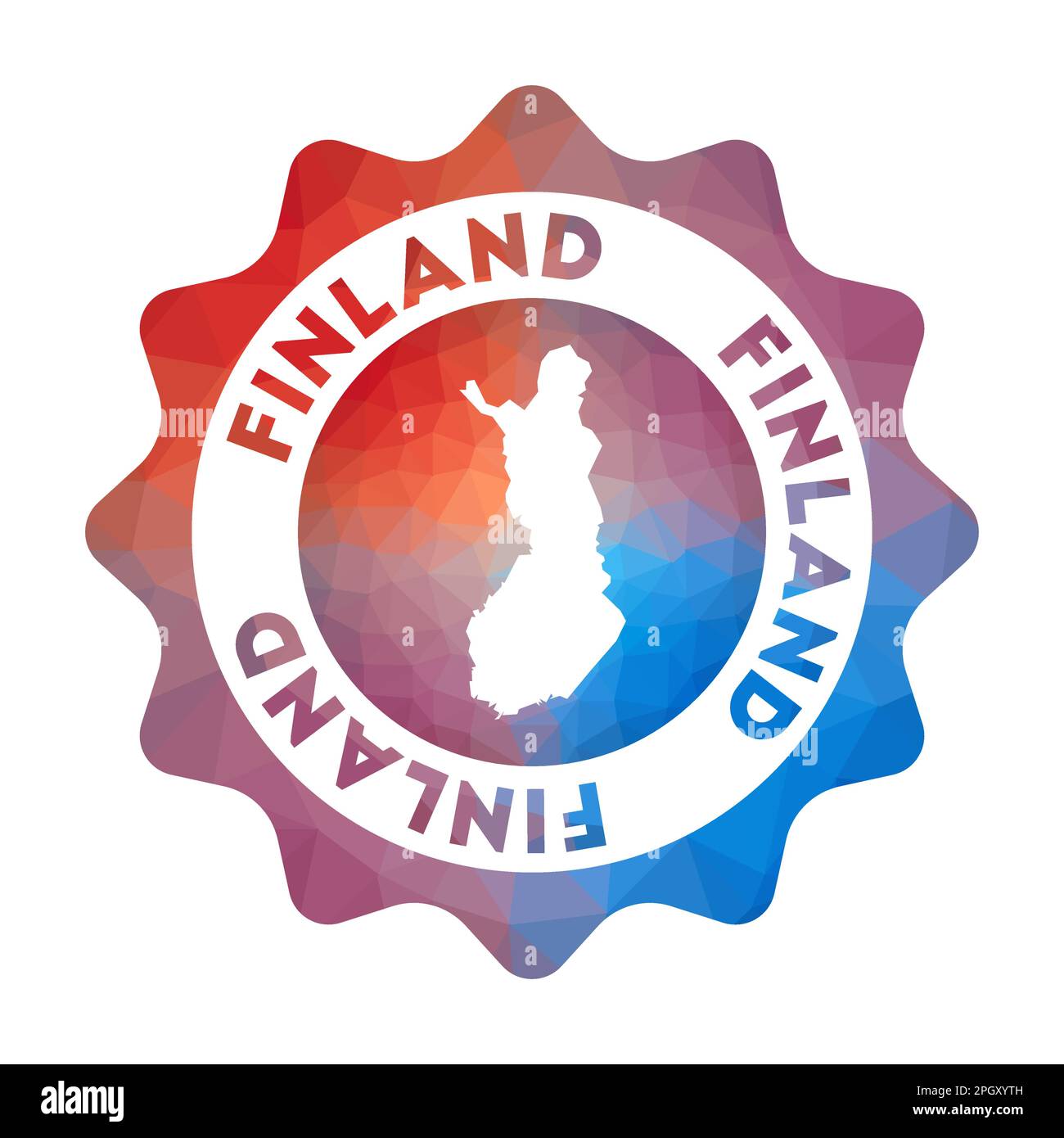 Finland low poly logo. Colorful gradient travel logo of the country in ...