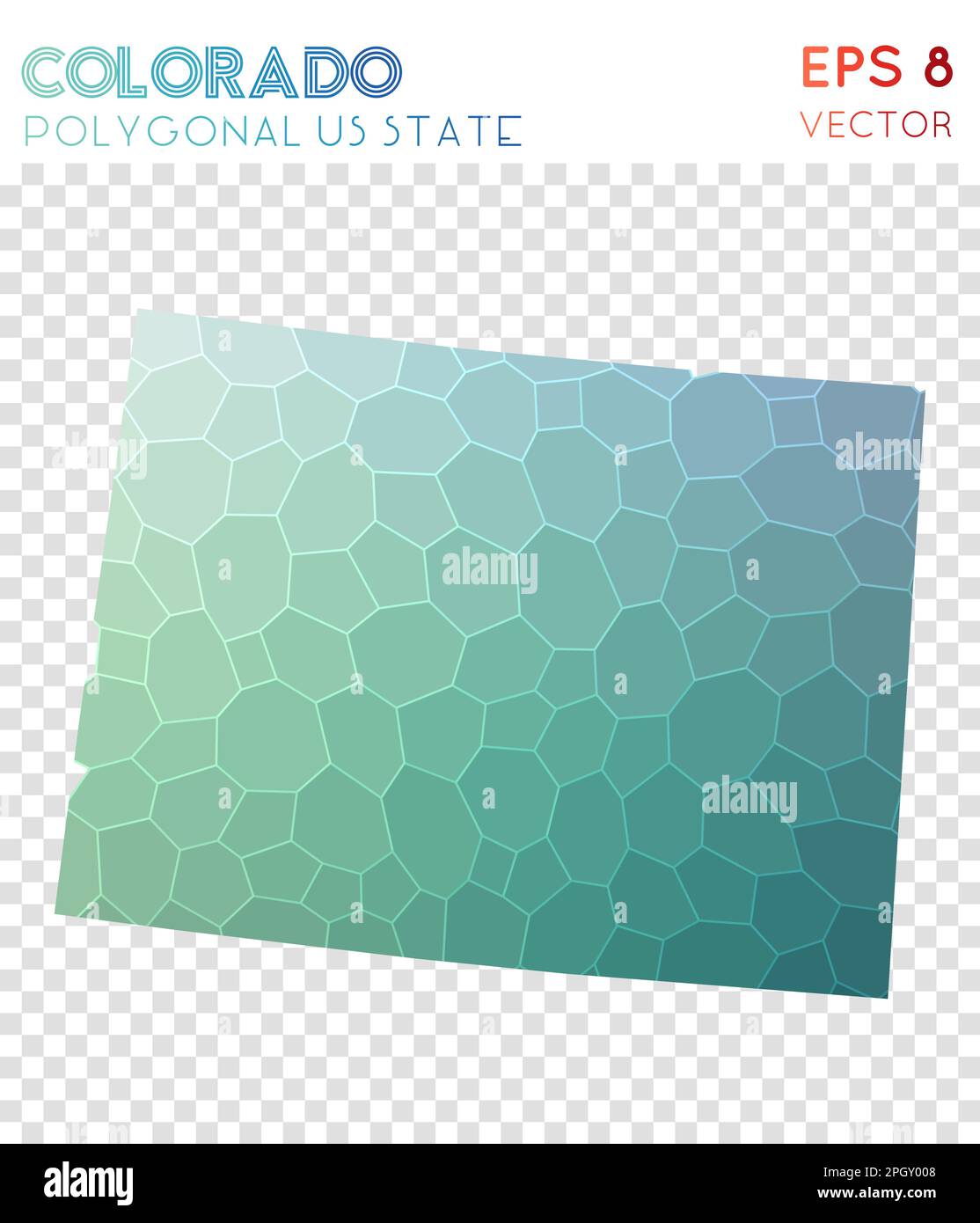 Colorado polygonal map, mosaic style US state. Stylish low poly style ...