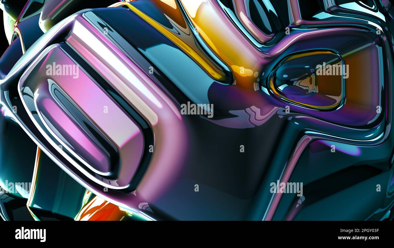 An abstract 3D reflective mirror orb background rendering Stock Photo ...