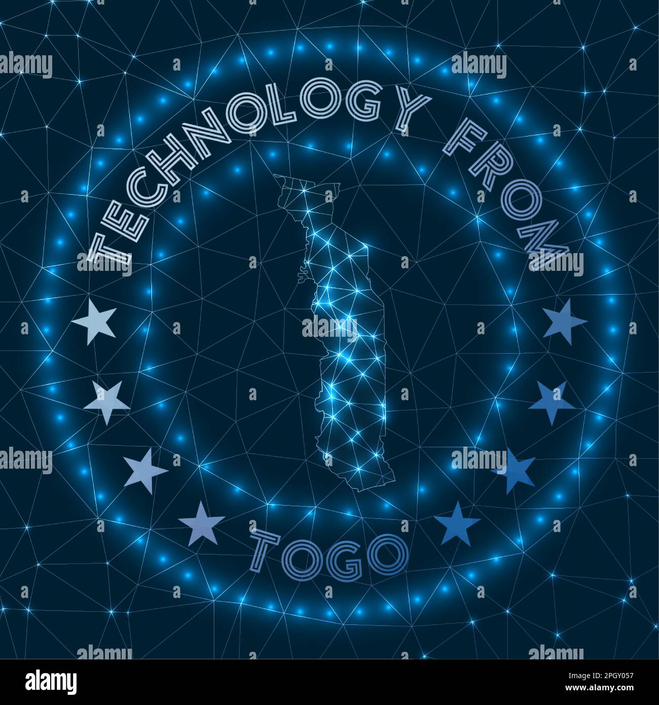 Technology From Togo. Futuristic geometric badge of the country ...