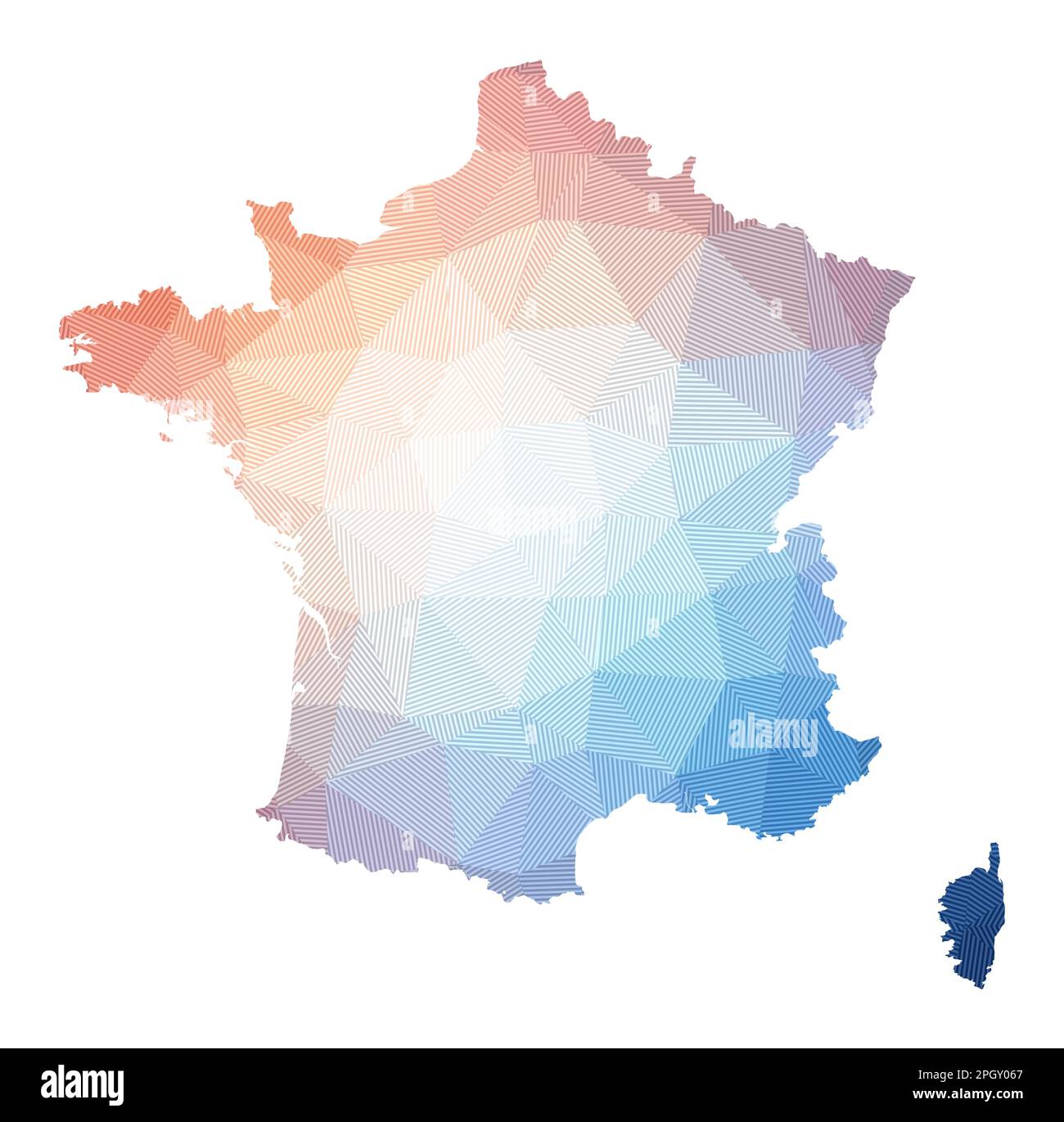 Map of France. Low poly illustration of the country. Geometric design ...