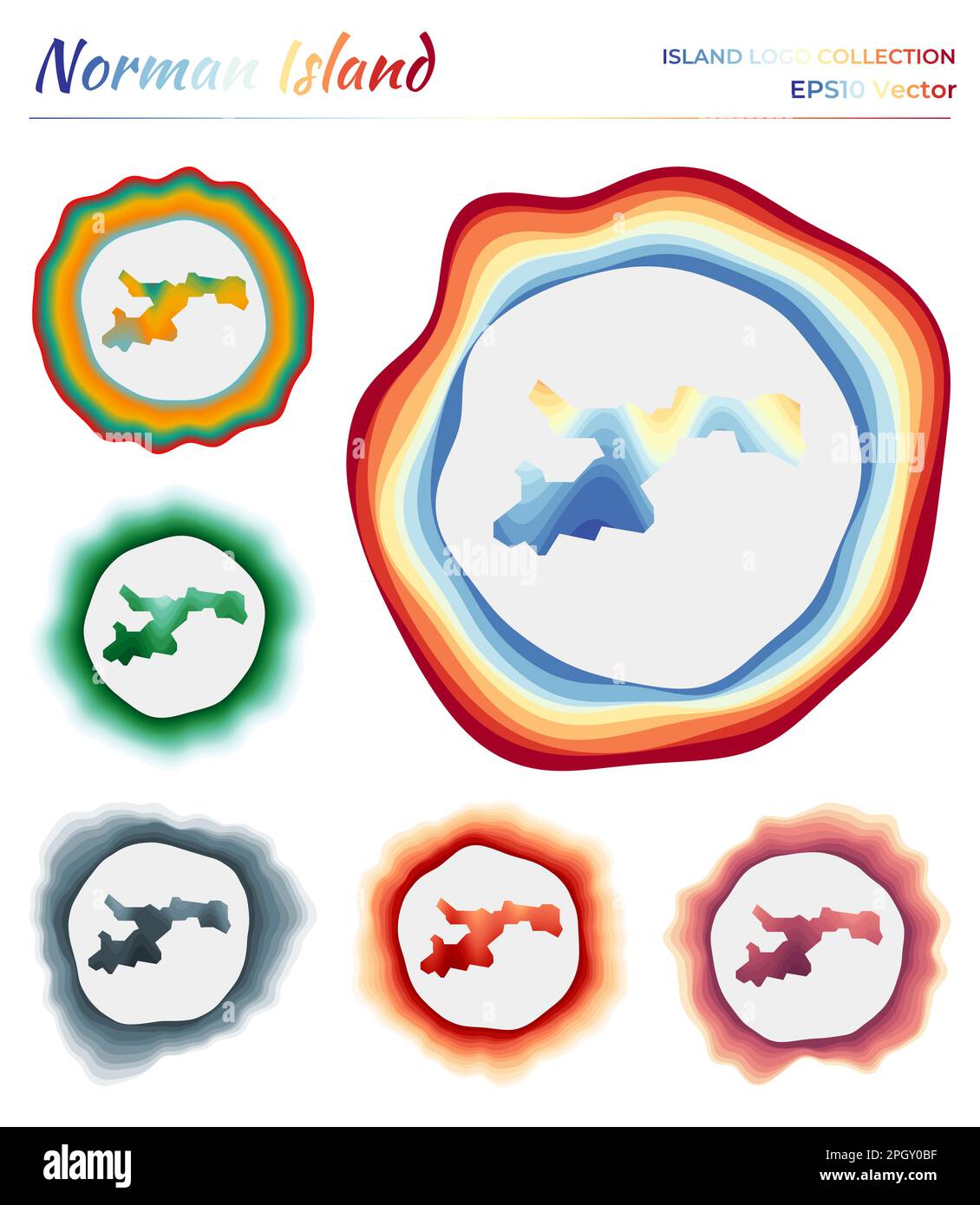 Norman logo collection. Colorful badge of the island. Layers around ...
