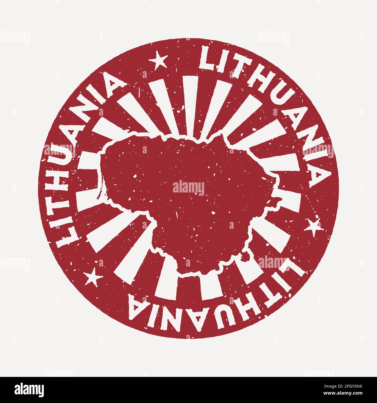 Lithuania stamp. Travel red rubber stamp with the map of the country ...