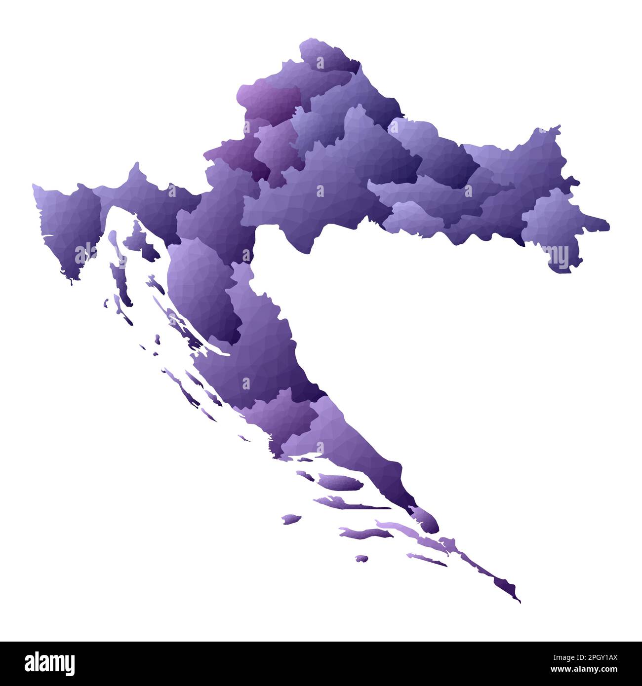 Croatia map. Geometric style country outline. Pleasing violet vector ...