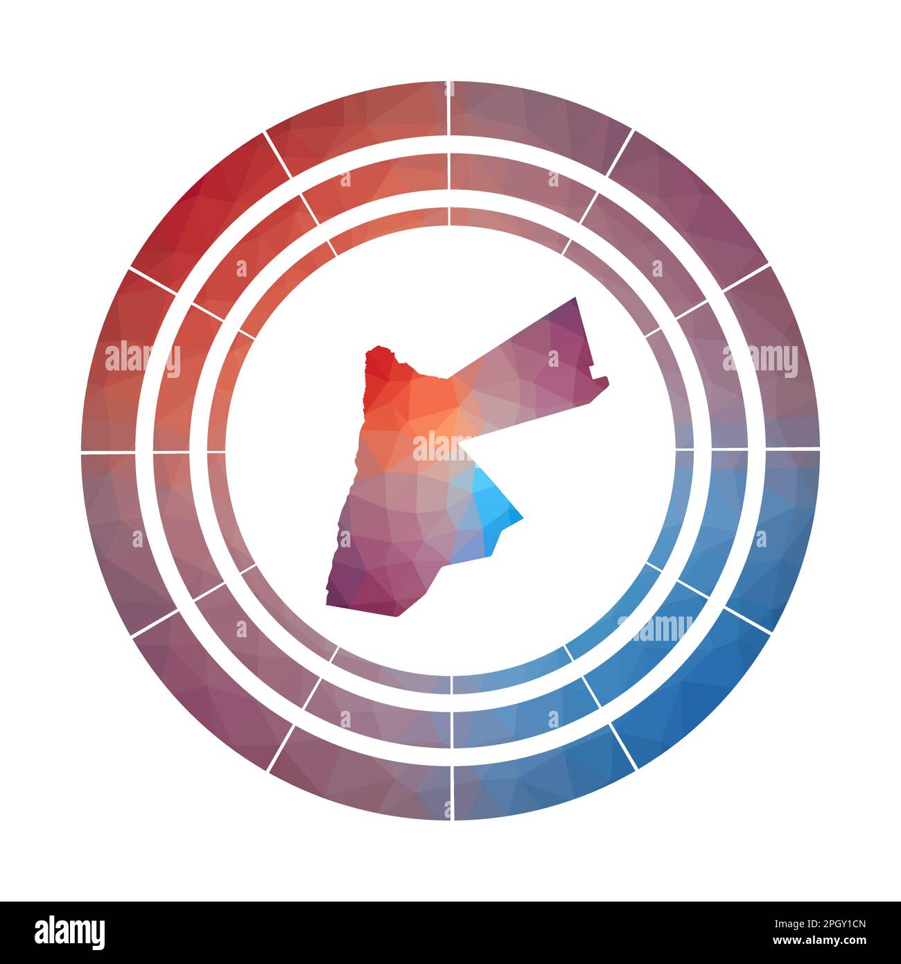 Jordan badge. Bright gradient logo of country in low poly style ...