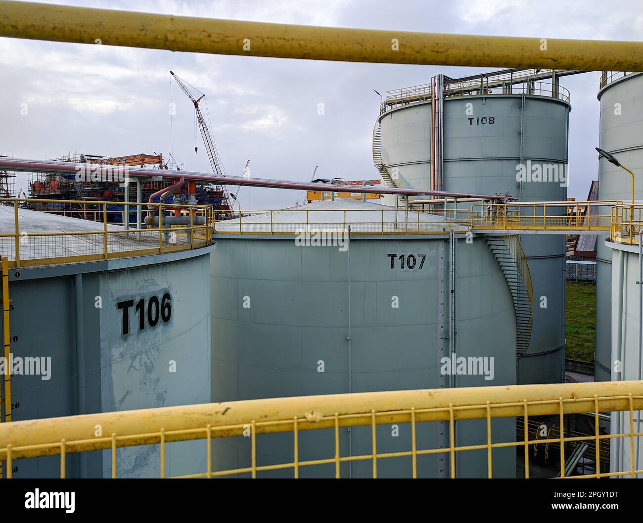 The view from the top of the storage tank for cooking oil and crude ...
