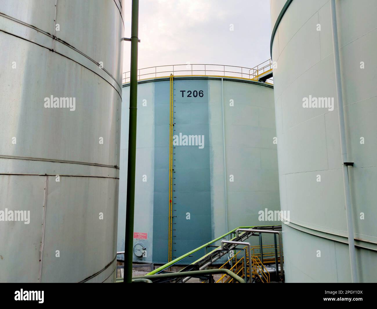 The view from the top of the storage tank for cooking oil and crude palm oil Stock Photo - Alamy