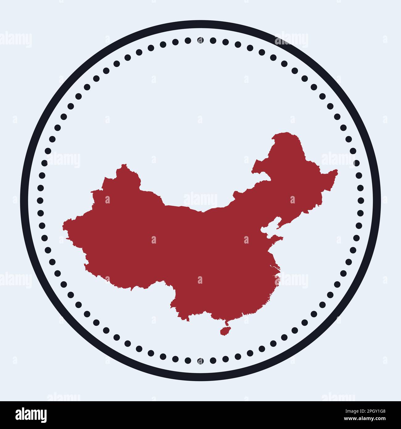 China round stamp. Round logo with country map and title. Stylish ...