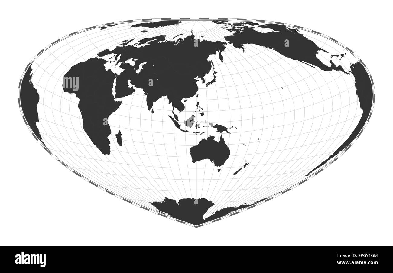 Vector world map. Bottomley projection. Plain world geographical map ...