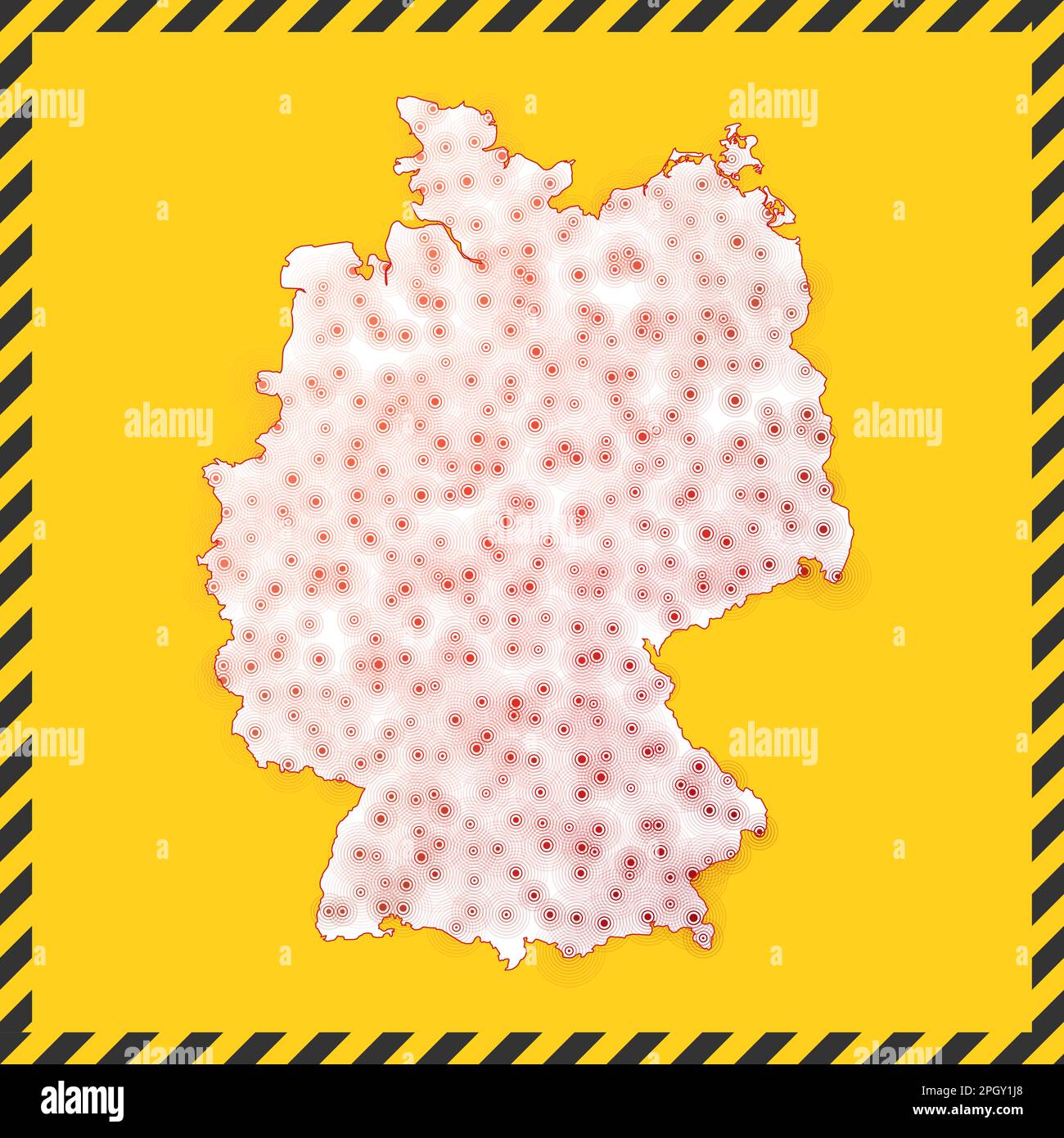 Germany closed - virus danger sign. Lockdown country icon. Black ...