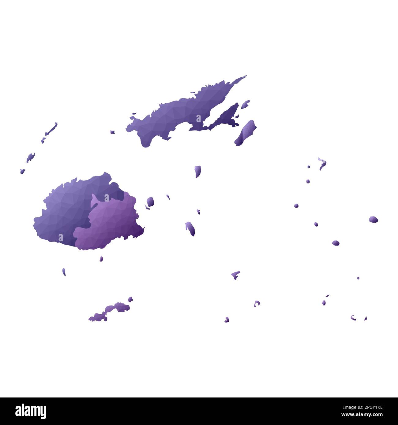 Fiji map. Geometric style country outline. Incredible violet vector ...