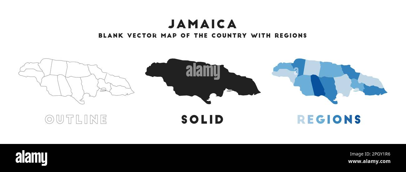 Jamaica map. Borders of Jamaica for your infographic. Vector country ...
